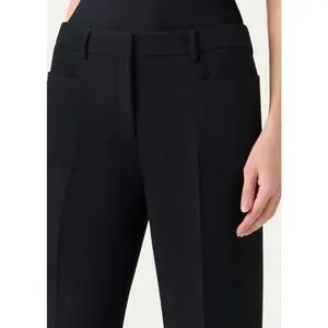 Akris Mikka Wool Tricotine Straight-leg Pants - Espresso