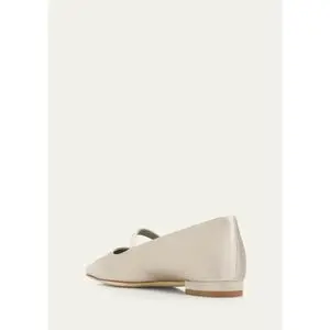 Manolo Blahnik Auluspla Satin Embellished Mary Jane Ballerina Flats