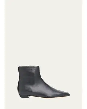 Proenza Schouler Trap Flat Leather Ankle Boots