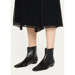 Proenza Schouler Trap Flat Leather Ankle Boots