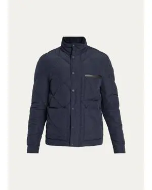 Moncler Aquaflect Quilted Leather-trim Jacket