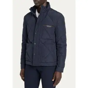 Moncler Aquaflect Quilted Leather-trim Jacket