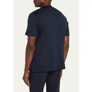 Brioni Sea Island Cotton Crewneck T-shirt - Royal