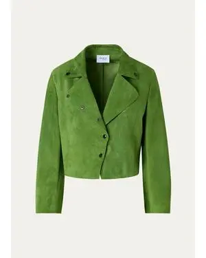 Akris Suede Crop Moto Jacket