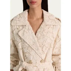 Alice + Olivia Keith Eyelet Midi Trench Coat