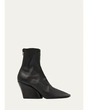 Proenza Schouler 70mm Slant Stretch Leather Ankle Boots - Black