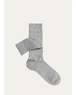 SOZZI CALZE Melange Rib Crew Socks - V012