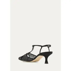 Manolo Blahnik 50mm Turgimodla Laser-cut Suede T-strap Pumps