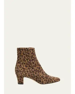 Manolo Blahnik 50mm Myconia -printed Suede Ankle Boots
