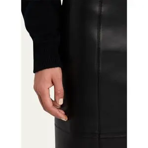 A.L.C. Marta Leather Midi Skirt