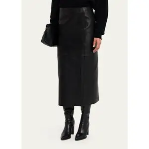 A.L.C. Marta Leather Midi Skirt