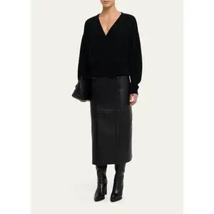 A.L.C. Marta Leather Midi Skirt