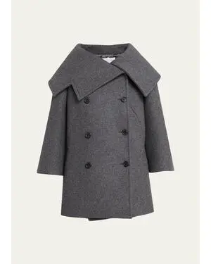 Michael Kors Portrait Wool Double-breasted Peacoat - Graphite Multi