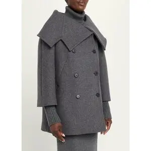 Michael Kors Portrait Wool Double-breasted Peacoat