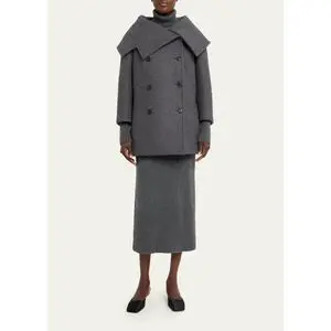 Michael Kors Portrait Wool Double-breasted Peacoat