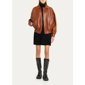 Miu Miu 40mm Leather Lace-up Knee-high Combat Boots