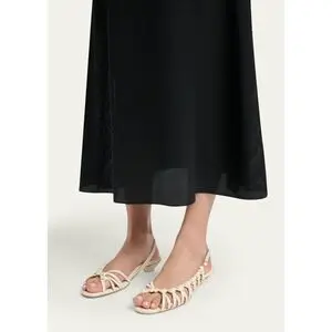 Chloé Estra Asymmetric Knotted Leather Sandals - Soft Ivory