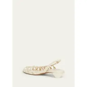 Chloé Estra Asymmetric Knotted Leather Sandals - Soft Ivory