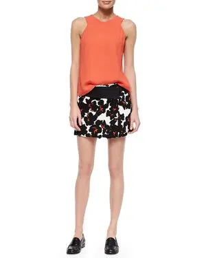 Ossou Arroya Tie-front Crinkled Satin Shirt - Ecru