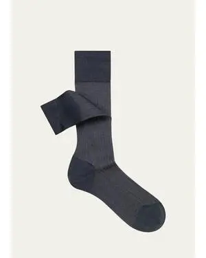 SOZZI CALZE Vanise Knit Cotton Crew Socks Gray