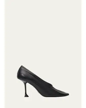 Proenza Schouler 85mm Tee Pieced Leather Pumps - Black