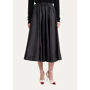 Valentino Garavani Silk Taffeta Full Midi Skirt