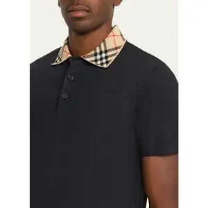 Burberry Evan Check-collar Pique Polo Shirt