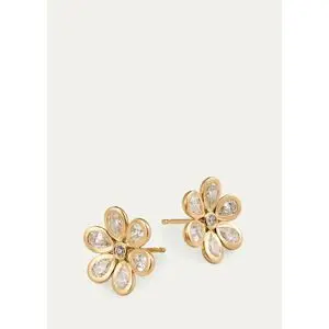 Brent Neale 18k Gold Small Daisy Diamond Stud Earrings
