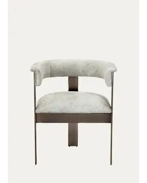 INTERLUDE HOME Darcy Hairhide Dining Chair - Grey/bronze
