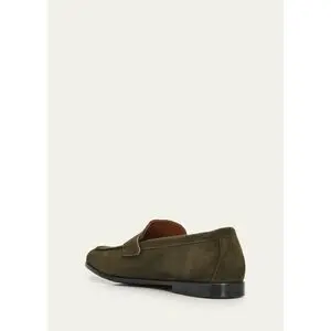 FERRAGAMO Suede Micro-gancio Penny Loafers