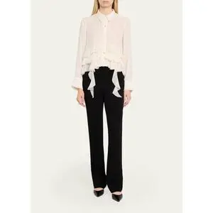 Cinq À Sept Nori Ruffled Button-front Shirt - Ivory