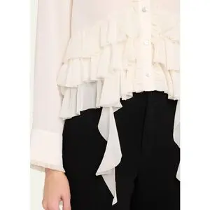 Cinq À Sept Nori Ruffled Button-front Shirt - Ivory