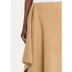 Michael Kors Asymmetric Wool Midi Skirt