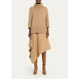 Michael Kors Asymmetric Wool Midi Skirt