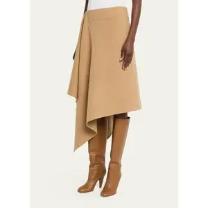 Michael Kors Asymmetric Wool Midi Skirt