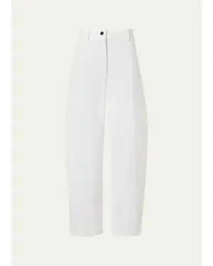 Akris High-rise Barrel-leg Ankle Pants - Cream