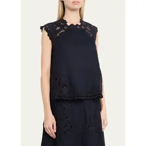 Ulla Johnson Amelie Embroidered Linen-blend Top