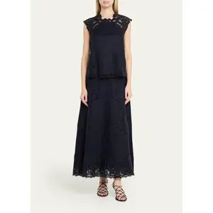 Ulla Johnson Amelie Embroidered Linen-blend Top