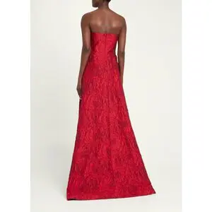 Rickie Freeman For Teri Jon Strapless Floral Jacquard A-line Gown