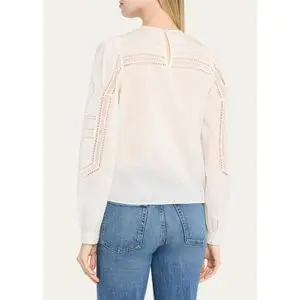 Ulla Johnson Marlowe Embroidered Long-sleeve Blouse