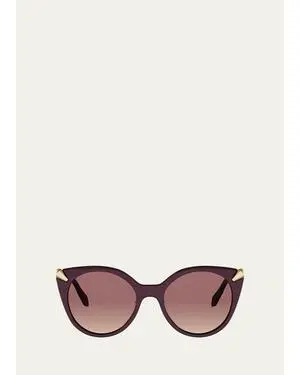 BVLGARI Serpenti Viper 53mm Round Sunglasses - Red