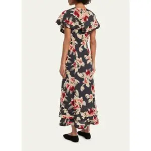 Cinq À Sept Anthony Wilted Poppy Maxi Dress - Obsidian Multi