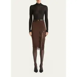 Balmain High-neck Rib-knit Fitted Top