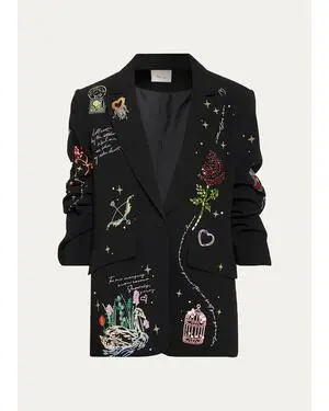 Cinq À Sept Kelsa Starry Scribbles Blazer - Black Multi