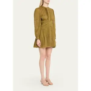 Ulla Johnson Elysia Embroidered Cotton Mini Dress - Lichen