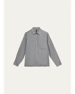 Sease New Gate Invisible-zip Snap-front Shirt - Grey