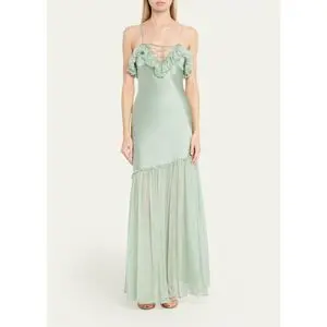 Ulla Johnson Elaria Sleeveless Silk Ruffle Gown