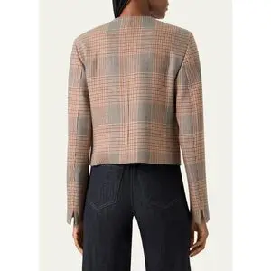 Akris Glen Plaid Wool Jacket - Beige