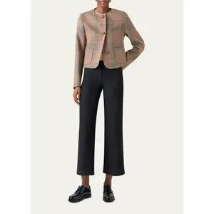 Akris Glen Plaid Wool Jacket - Beige