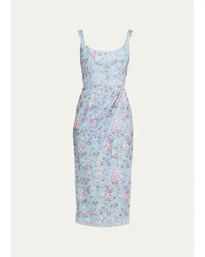 MARKARIAN Marla Floral-lace Wrap Midi Dress